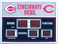 14"x19" ScoreBoard/Clock/Therm-Cincinnati Reds - MLB0028714 - INYOPools.com