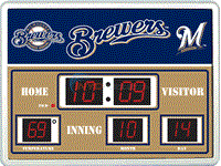 14"x19" ScoreBoard/Clock/Therm-Milwaukee Brewers - INYOPools.com