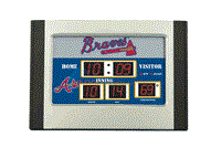 6.5"x9" Scoreboard Desk Clock- Atlanta Braves - MLB0028B700 - INYOPools.com