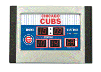 6.5"x9" Scoreboard Desk Clock- Chicago Cubs - MLB0028B703 - INYOPools.com