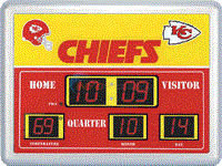 14"x19" ScoreBoard/Clock/Therm-Kansas City Chiefs - INYOPools.com