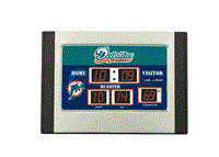 6.5"x9" Scoreboard Desk Clock- Miami Dolphins - NFL0028B807 - INYOPools.com