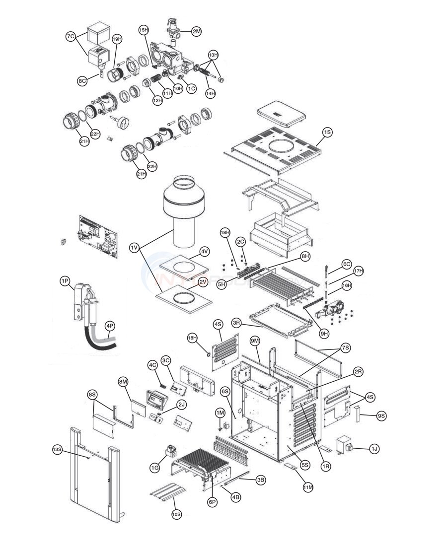 Raypak Pro Series 268A & 408A Commercial Gas Heater Parts - INYOPools.com