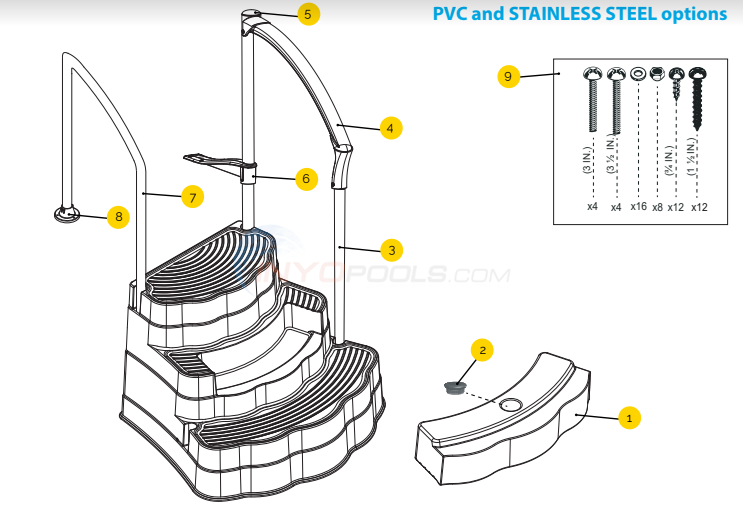 Lumi-O Oasis Steps 5445 Parts - INYOPools.com
