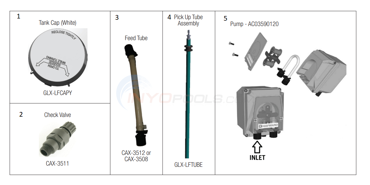 Hayward Chlorine Dispense Feed System AQL-CHEM4-CHLOR Parts - INYOPools.com