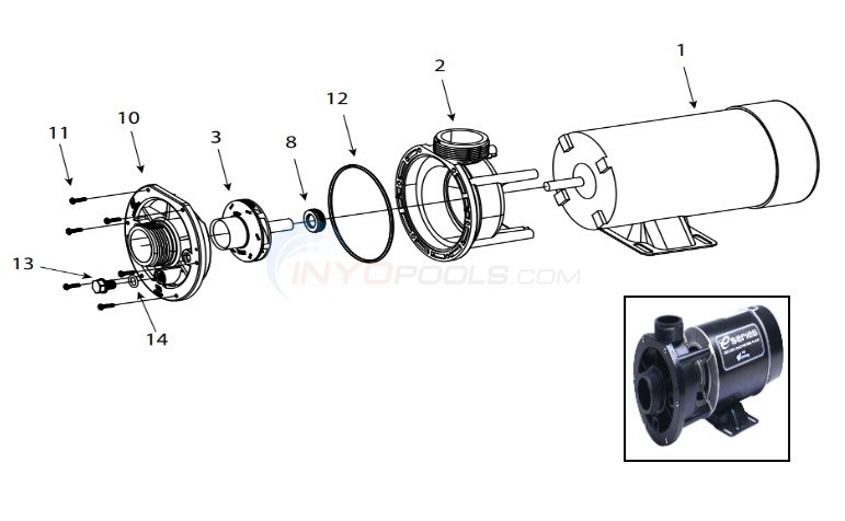 Waterway E-Series Spa Pump Parts - INYOPools.com