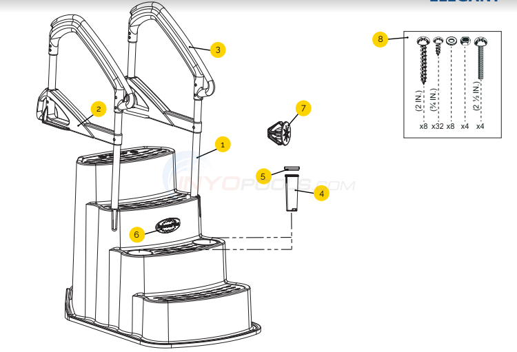 Innovaplas Elegant PG-1002-B Step Parts - INYOPools.com