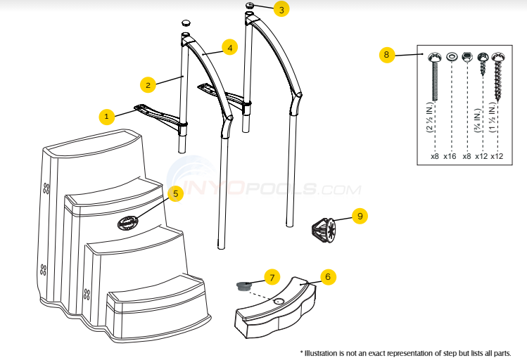 Lumi-O Festiva Steps PG-5704-B Parts - INYOPools.com