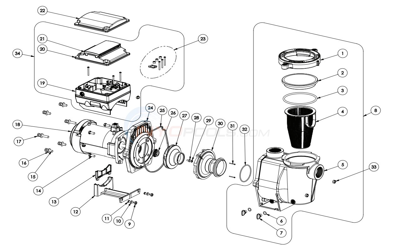 Pentair IntelliFlo VSF and IntelliPro VSF Pump Parts - INYOPools.com