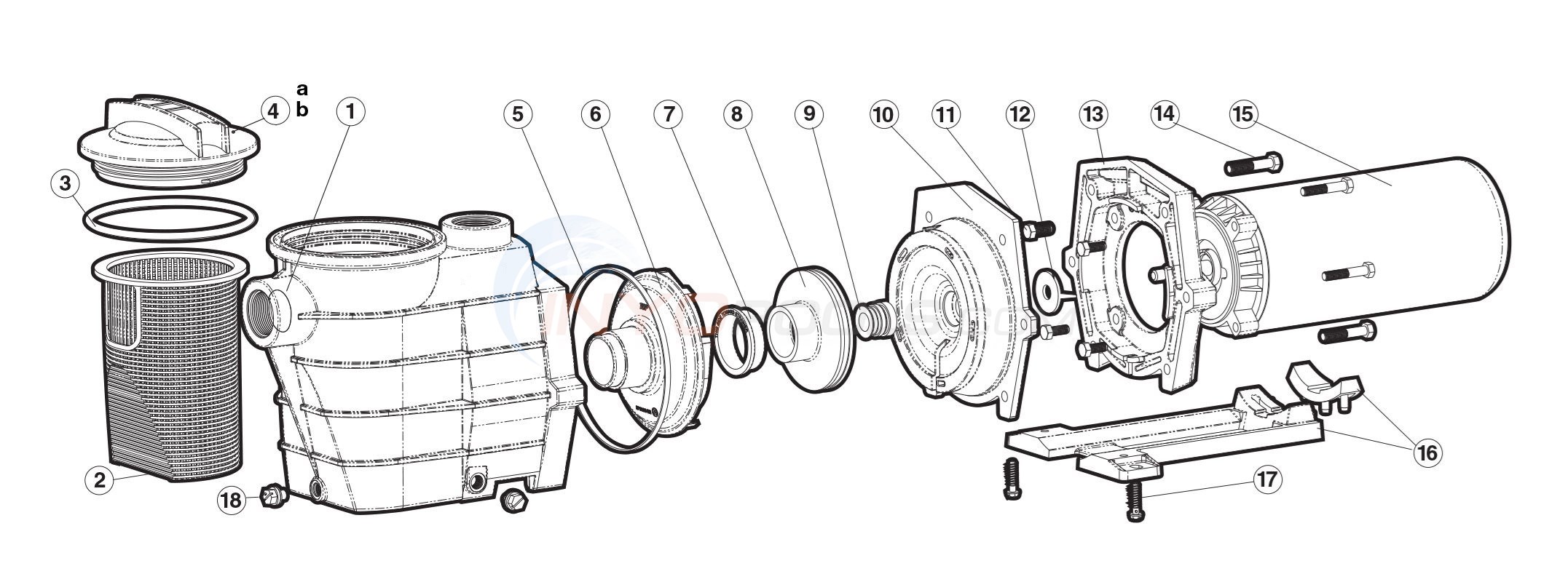 Pureline PL1700 Series Pump Parts - INYOPools.com