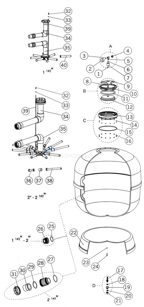 Astral Aster Sand Filter Parts - INYOPools.com
