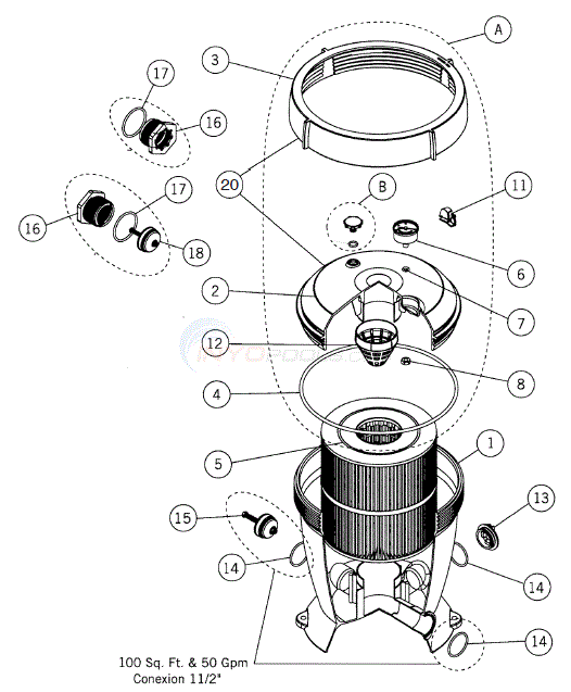 Astral 2500 Terra and CEL Filters, Cartridge & DE Parts - INYOPools.com