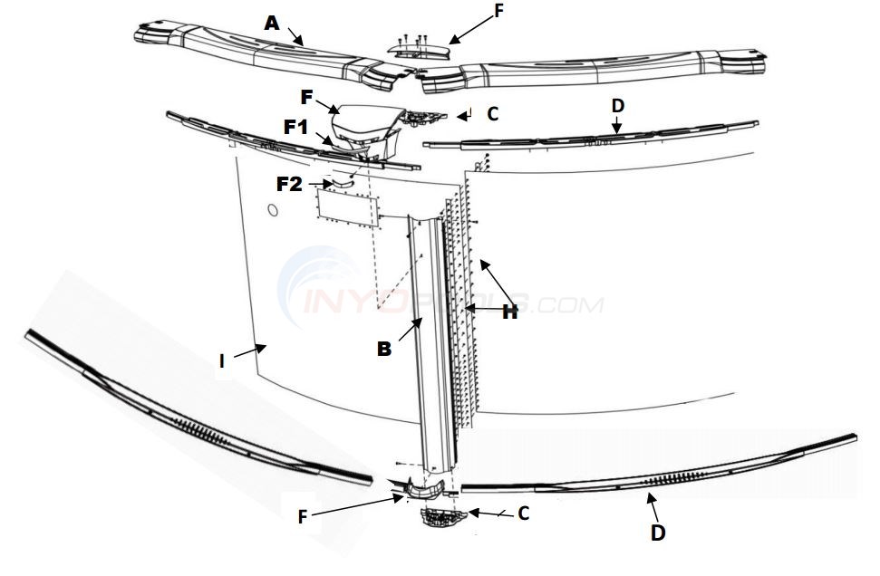 Costa Del Sol 21' Round 52" (Resin Top Rail, Steel Upright, Resin ...