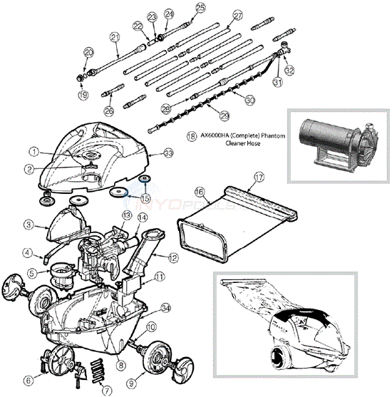Hayward Phantom/Phantom Turbo Parts - INYOPools.com