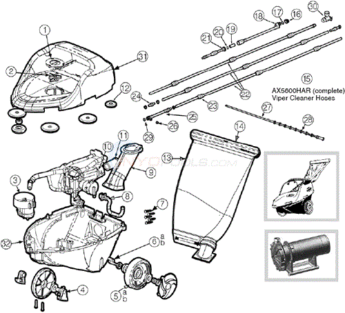 Hayward / Arneson Cleaners Viper & Viio Turbo Parts - INYOPools.com