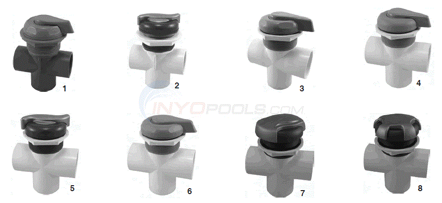 Custom Molded Top Mount Spa Diverter Valves Parts - INYOPools.com