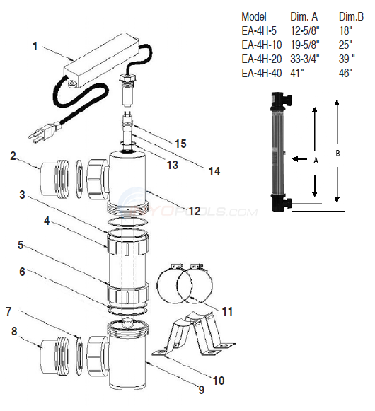 Delta UV Ultraviolet Systems EA-4H Series Parts - INYOPools.com