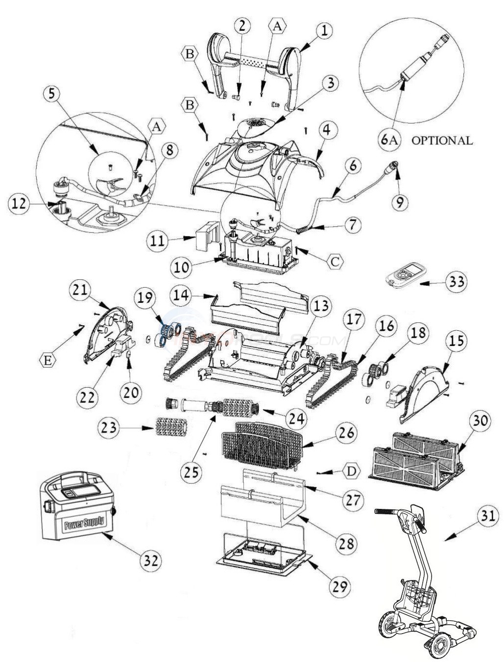 Maytronics Dolphin Apollo Plus Parts - INYOPools.com