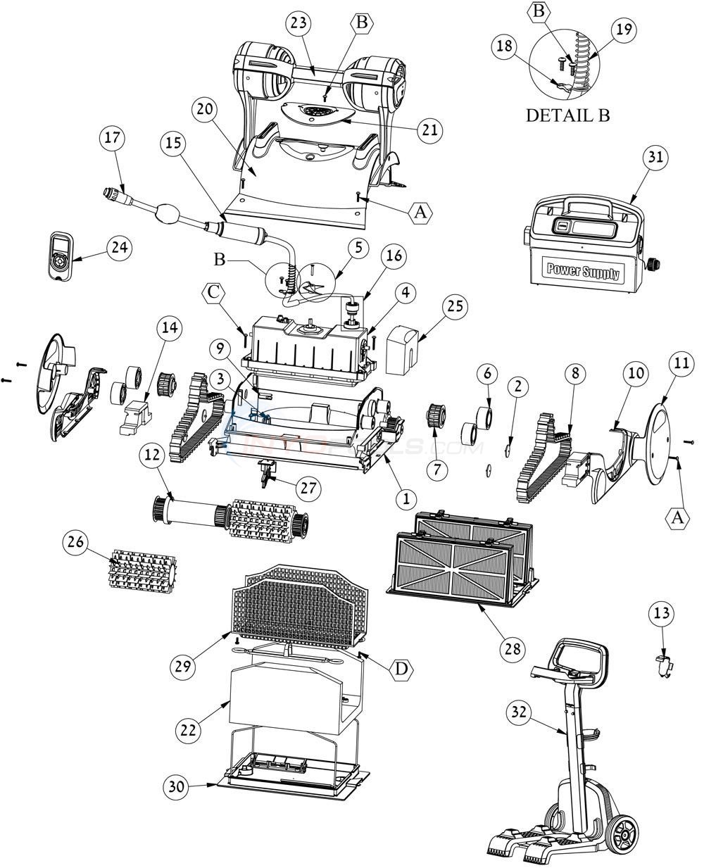 Maytronics Dolphin Wave 75 Parts - INYOPools.com