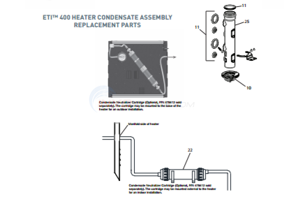 ETI 400 Heater Condensate Assembly Parts - INYOPools.com