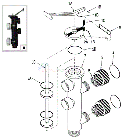 Sta-Rite Plastic Slide Valve WC212, WC134 Parts - INYOPools.com