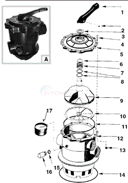 Sta-Rite Multiport 2" Top Mount Parts - INYOPools.com