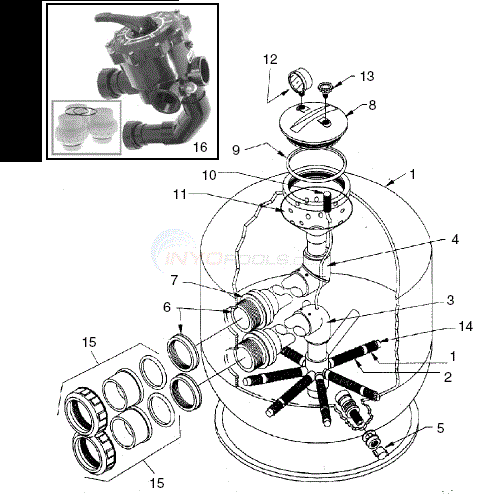 Jandy SF-S Series Sand Filter Parts - INYOPools.com