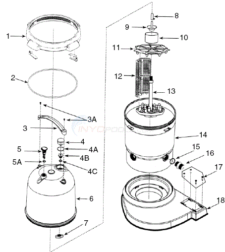 Waterway Clearwater II DE Filter - FD12 & FD18 Parts - INYOPools.com