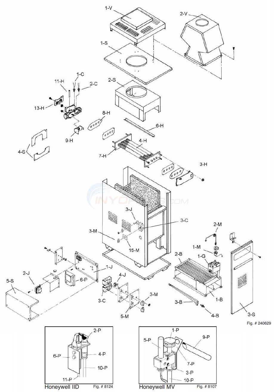 Raypak Gemini & Spa Pak 153 (12/01/81-1/01/84) Parts - INYOPools.com