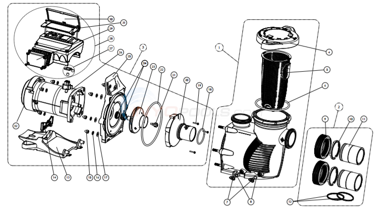 Pentair IntelliProXF Variable Speed Pump (Pre - August 2015) Parts ...