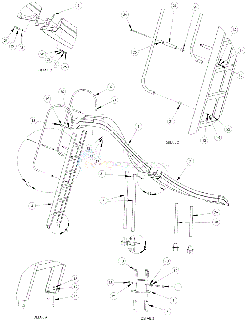 Interfab City 2 Slide Parts - INYOPools.com