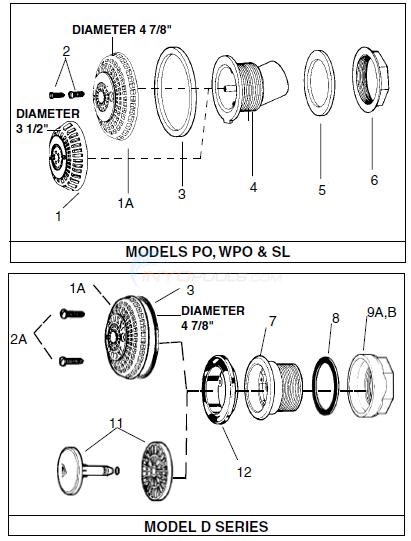 Jacuzzi Models PO, WPO, SL & D Series Parts - INYOPools.com