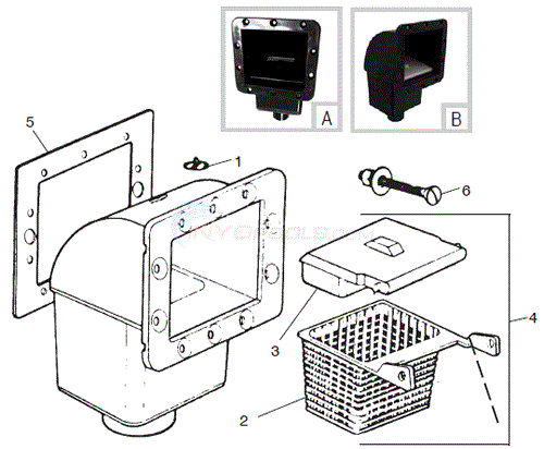 Jacuzzi SV Skimmer Parts - INYOPools.com