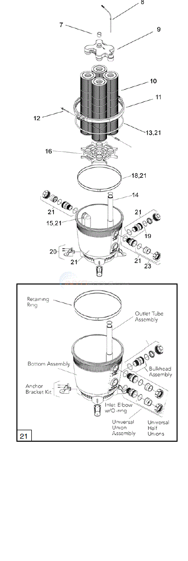 Jandy CV Series Cartridge Filter Parts - INYOPools.com