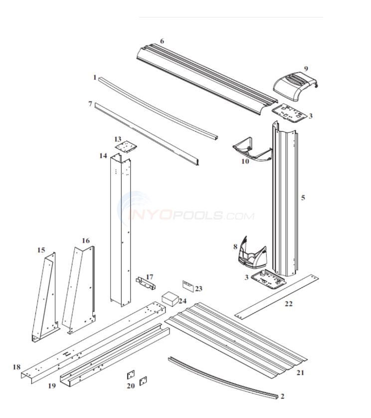 Morada Yardmore Oval 15' x 30' x 54" Wall (Steel Top Rail, Steel ...