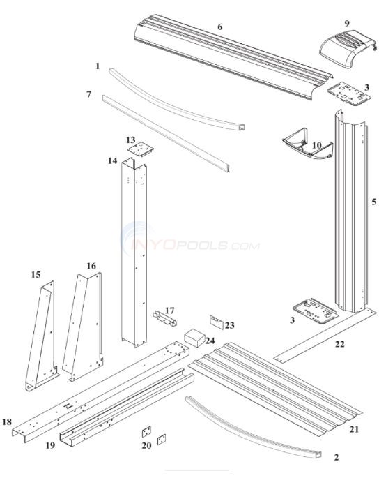 Morada 15' x 26' Yardmore Oval 54" Wall (Steel Top Rail, Steel Upright ...