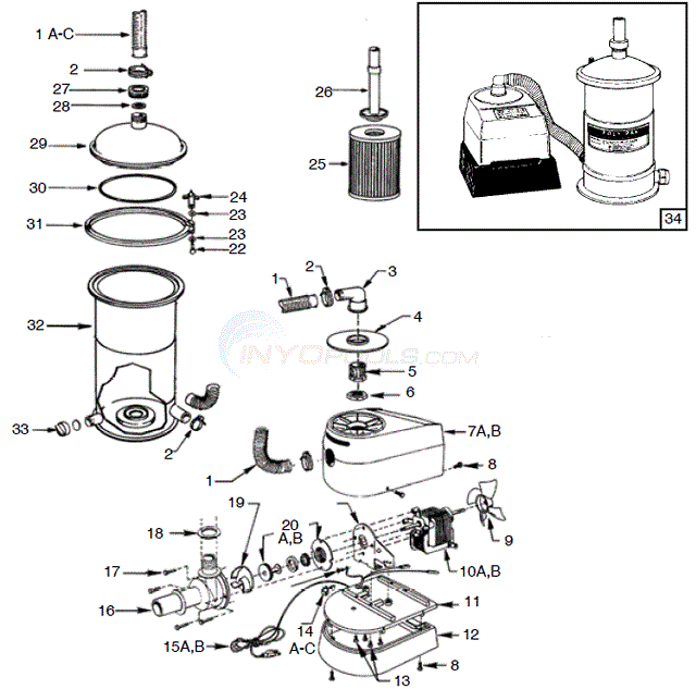 Musking Cartridge System, Poly Pak with MPA Pump Parts - INYOPools.com