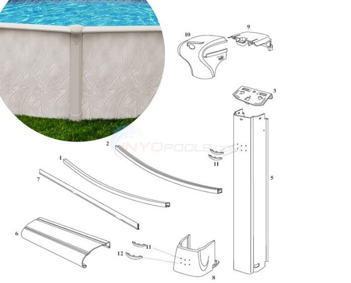 Opera 24' Round - 52" Wall (Aluminum Top Rail, Steel Upright) Parts ...