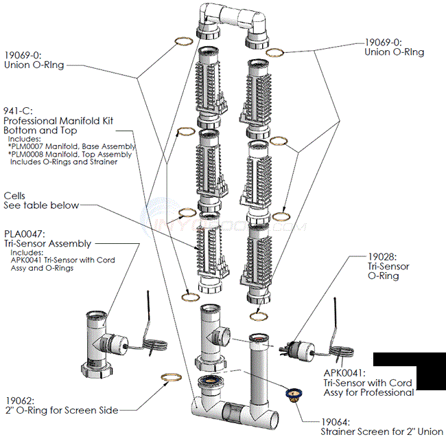 Auto Pilot Pool Pilot Pro Manifold and Cell Parts - INYOPools.com