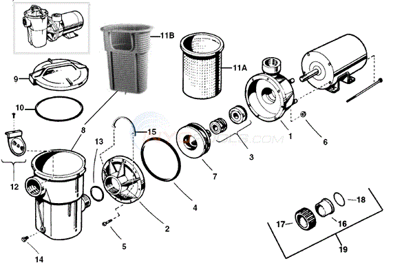 Hayward Power Flo II & III 1700 & 1700UN Parts - INYOPools.com
