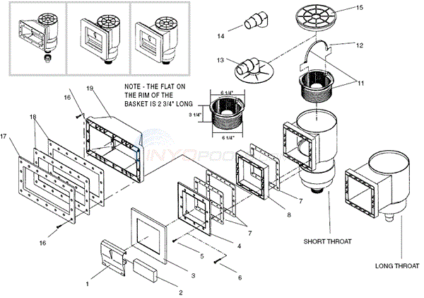 Waterway Front Access Skimmers Parts - INYOPools.com
