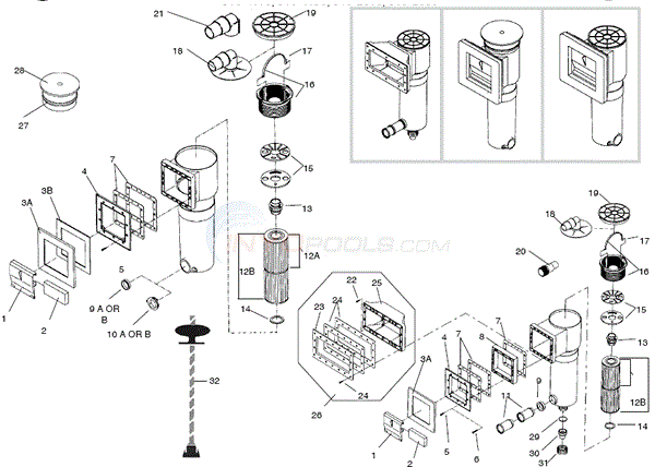 Waterway Skimmers & Skim Filters Parts - INYOPools.com