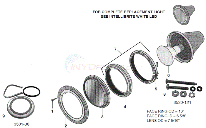 Sta-Rite Sunglow Light Parts - INYOPools.com