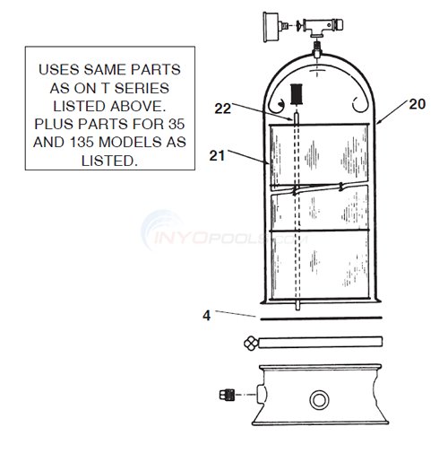 Sta-Rite Posi-Flo Stainless Cartridge (1 Piece Tank TX Models) Parts ...