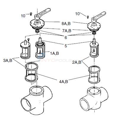 Ortega / Purex Valve Parts - INYOPools.com