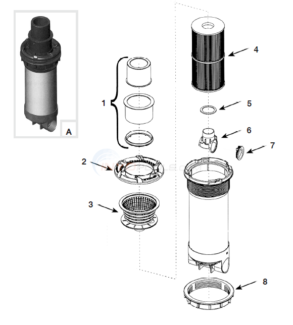 Waterway Dyna-Flo XL Skim Filter Parts - INYOPools.com