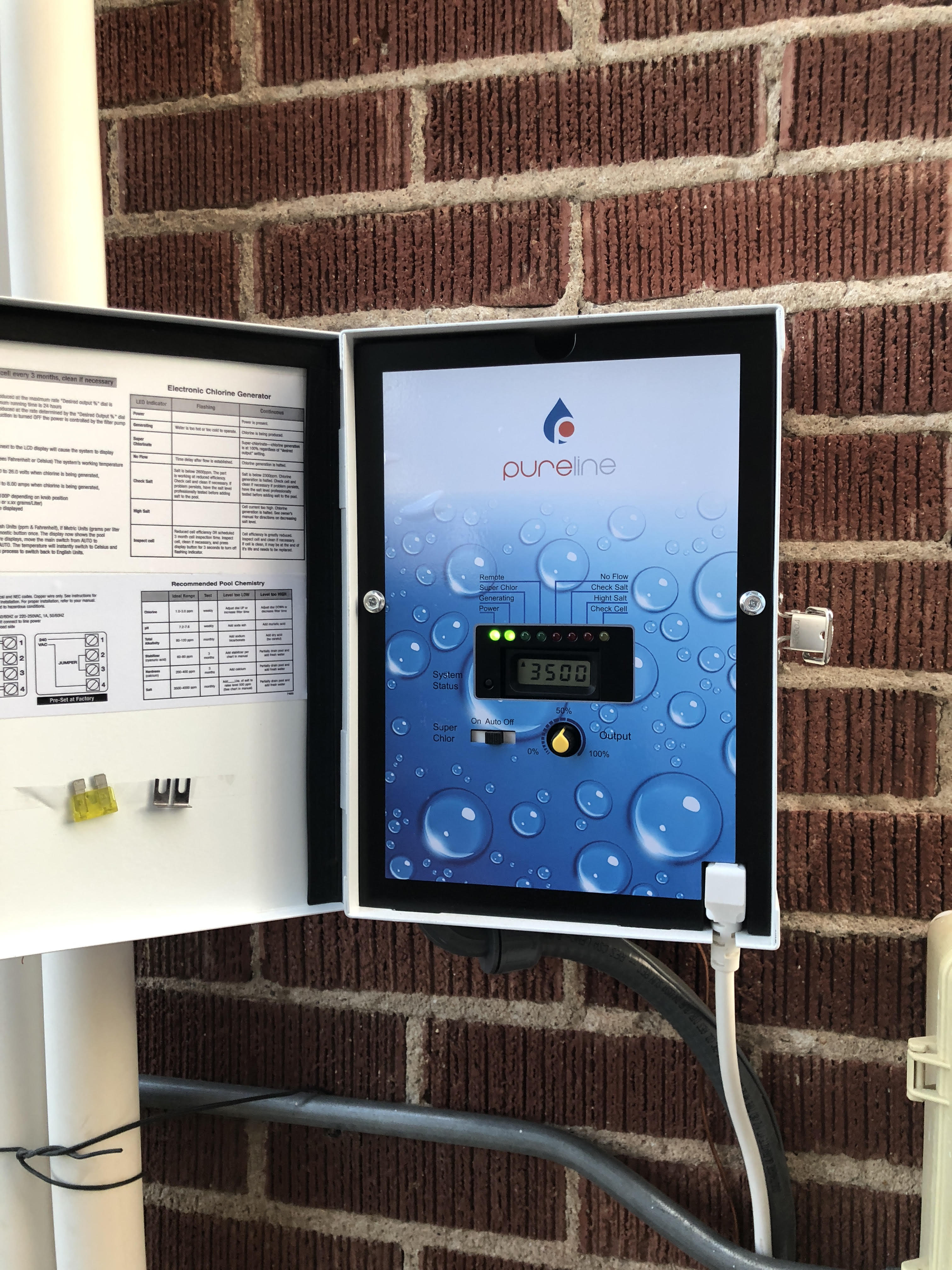 Pureline Pool Salt System 20,000 Gallons, Chlorine Generator, Control ...