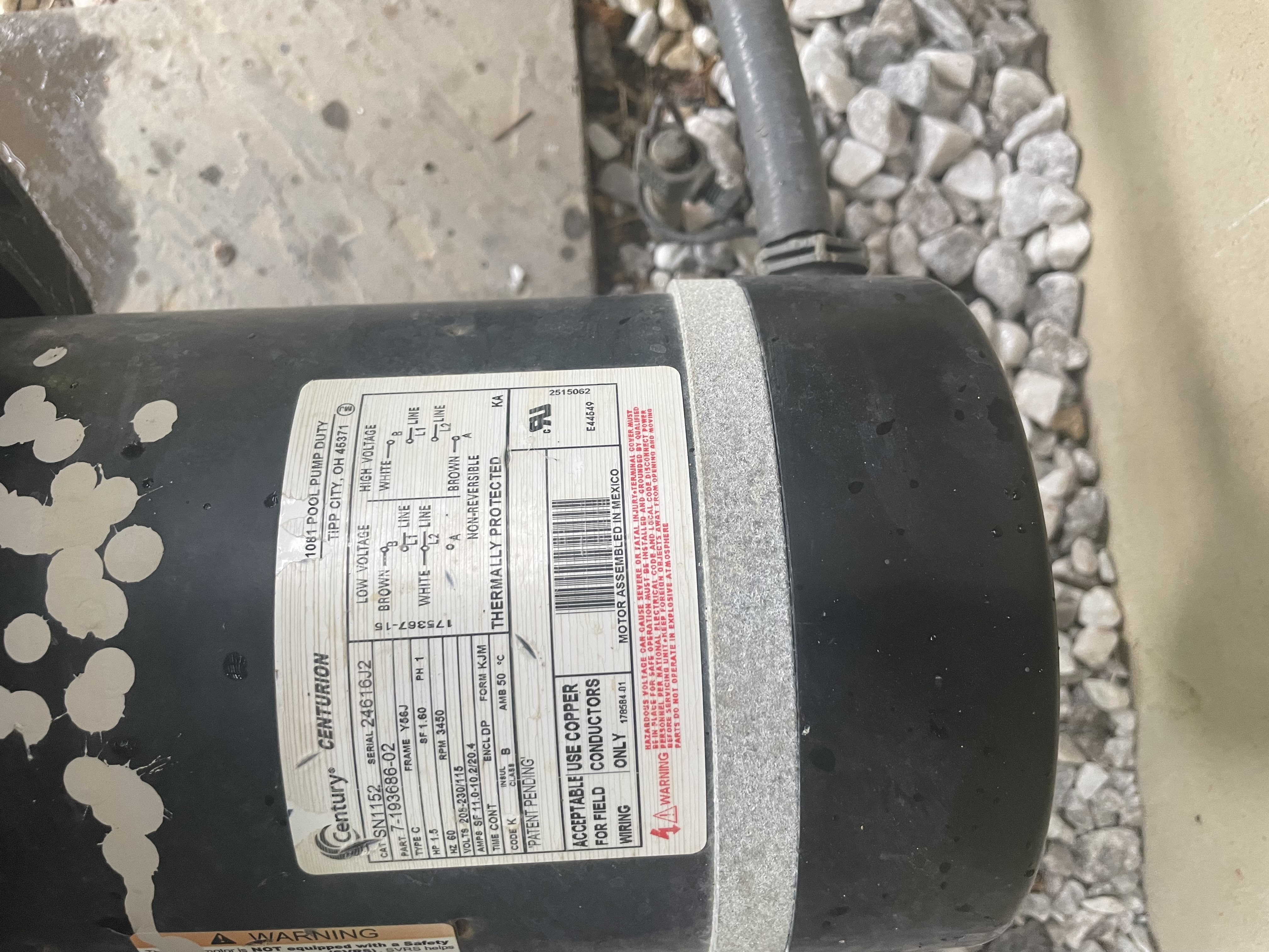 Century 1.5 HP Round Flange 56J Up Rate Motor - UST1152 - INYOPools.com