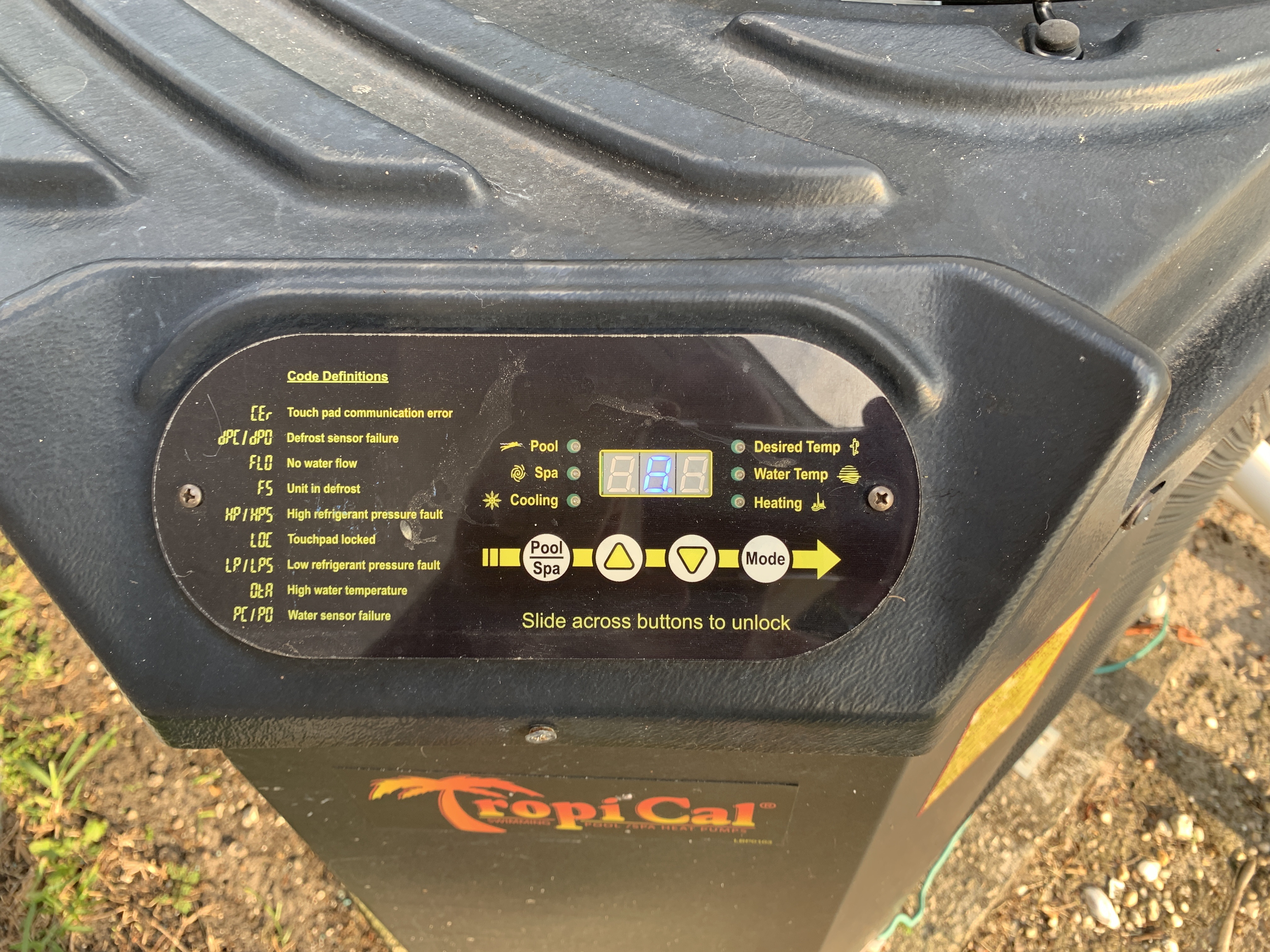 AquaCal CONTROL PANEL ASSEMBLY 100/120 "H" REVISION 4 BUTTON - ECS0276 ...