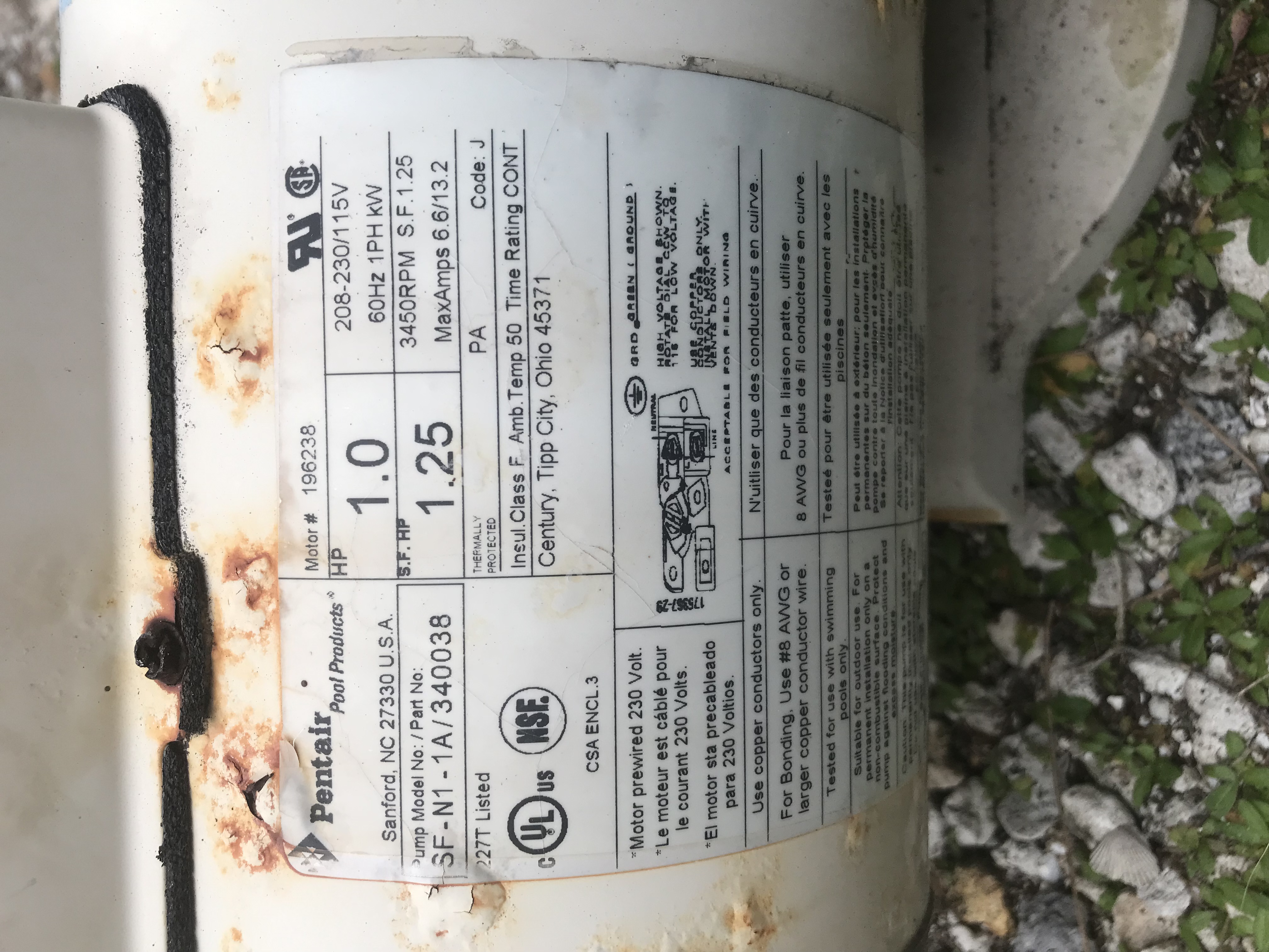 Magnetek Century (A.O. Smith) 1.5 HP Up Rate Motor, Square Flange 56Y ...